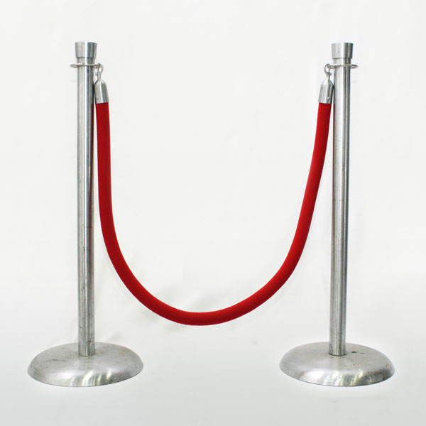 Chrome Stanchion with Rope - Display Group